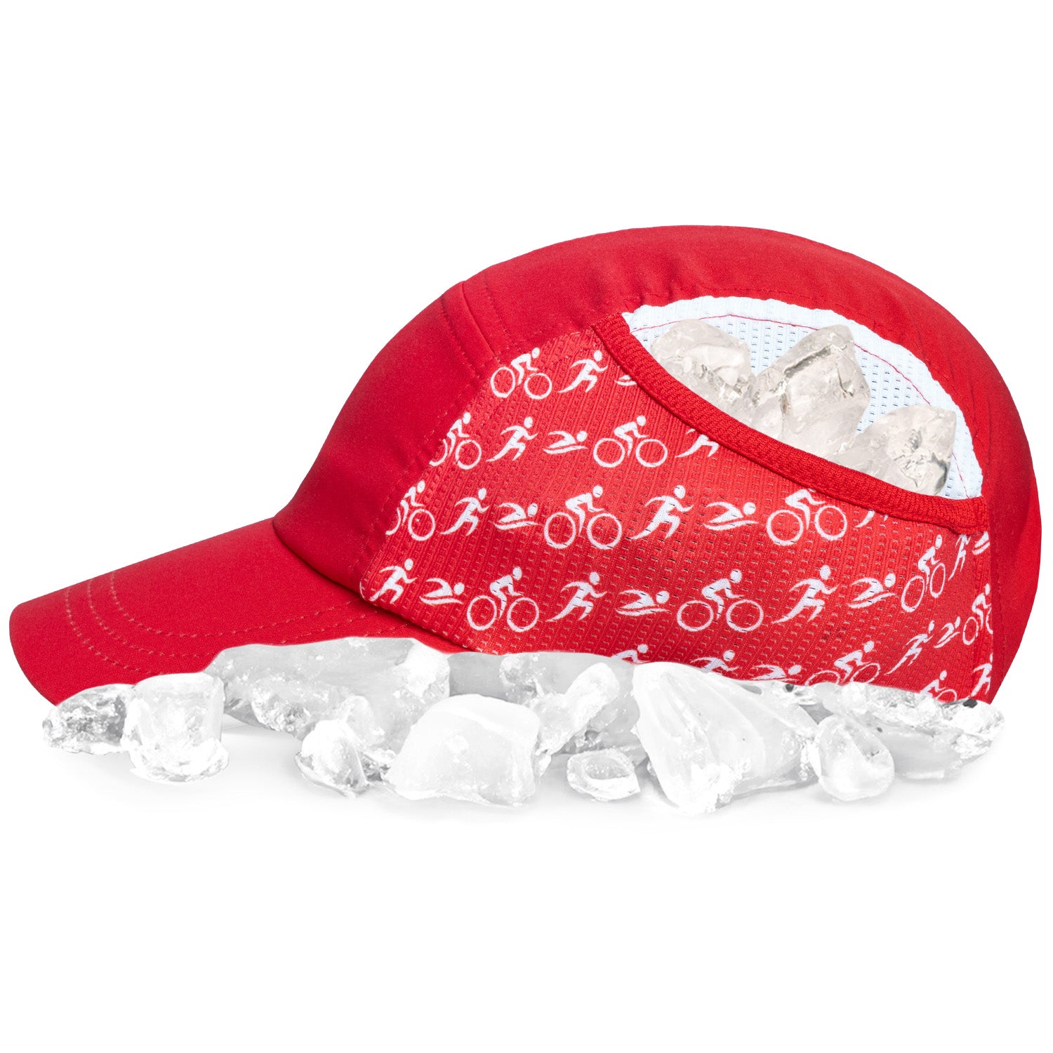 Red Triathlon Ice Hat – Stay Cool While You Train | Headsweats