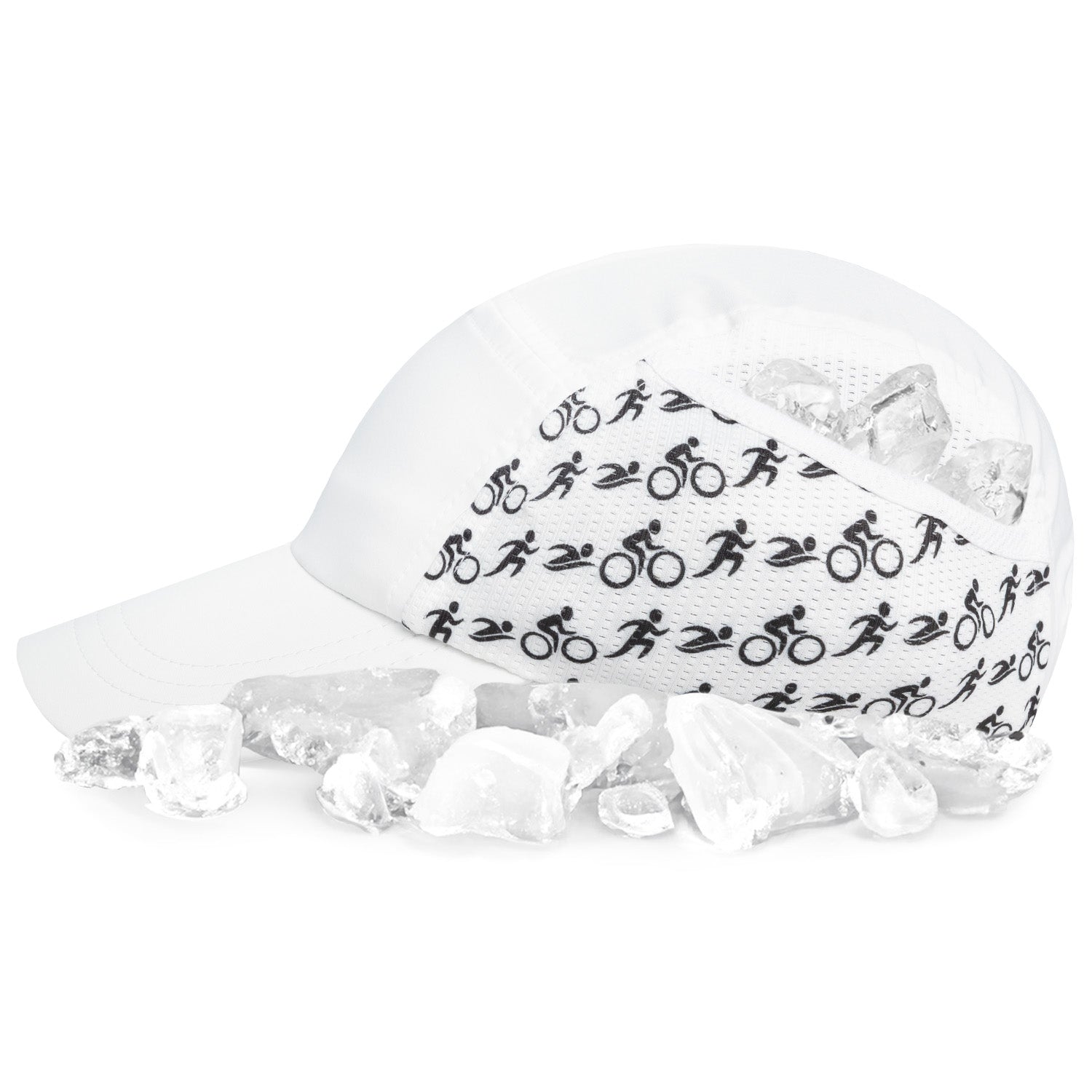 White Triathlon Ice Hat – Cooling Performance | Headsweats