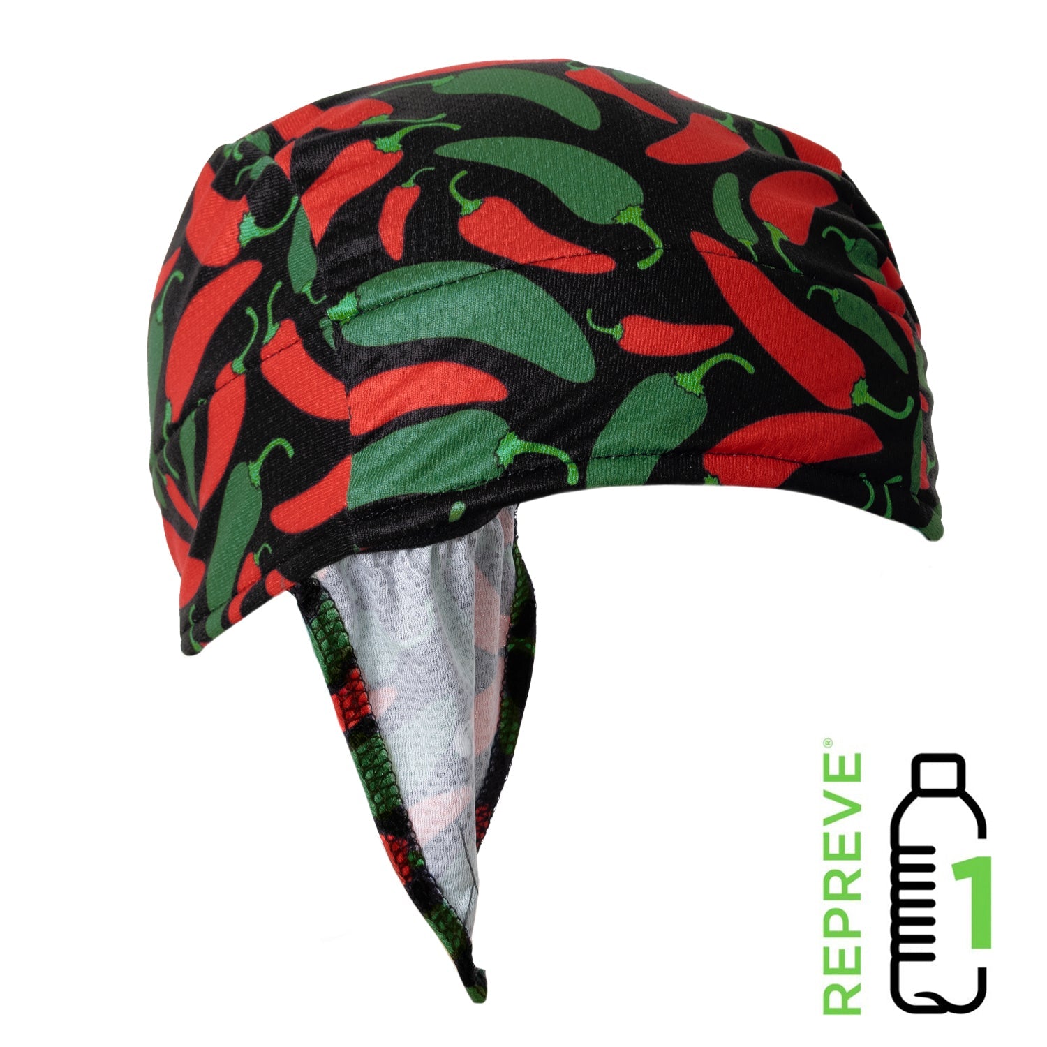 Headsweats REPREVE?? cycling shorty in a spicy 'Chili Pepper' print.